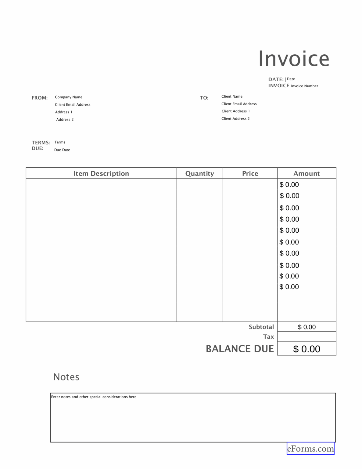 Invoice Template Free Printable - Free Printable Templates