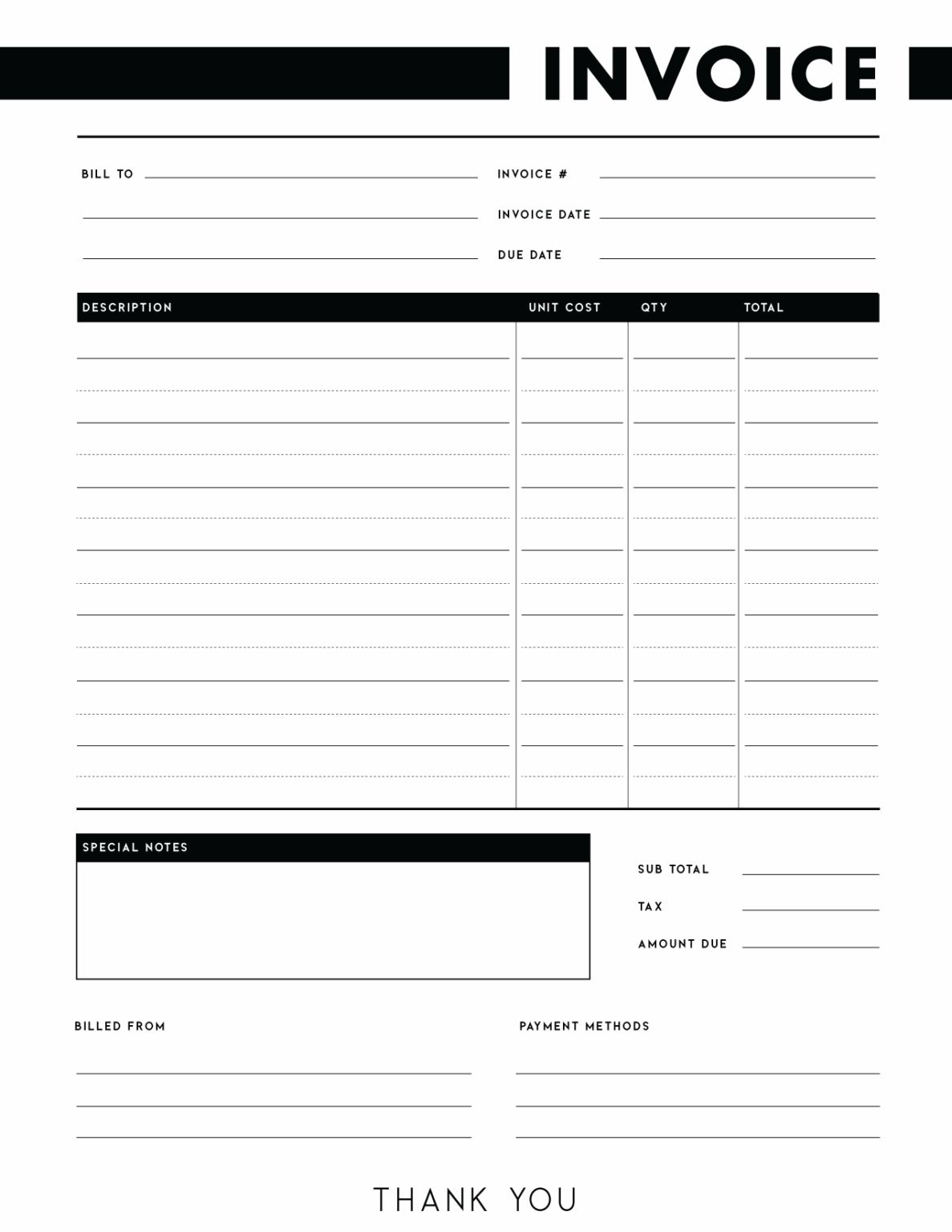 Printable Invoices Free Template - Free Printable Templates