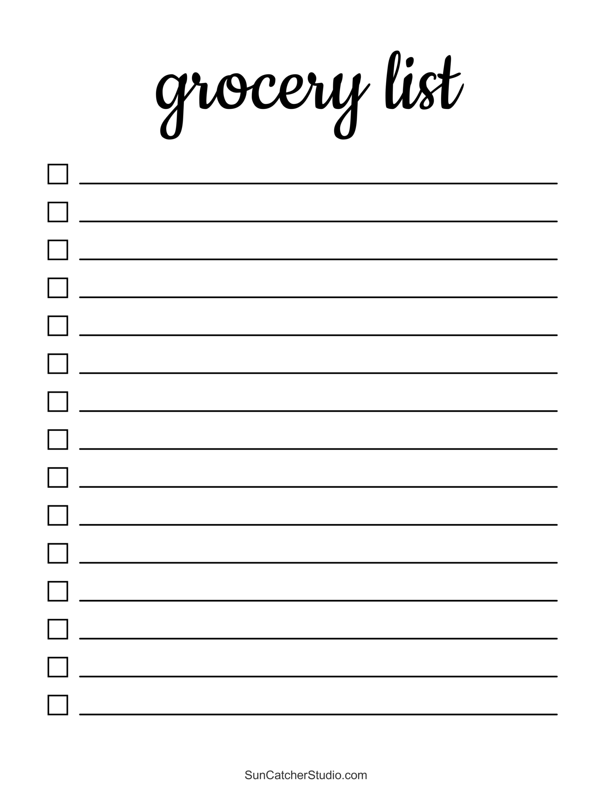 Grocery List Template Free Printable - Free Printable Templates