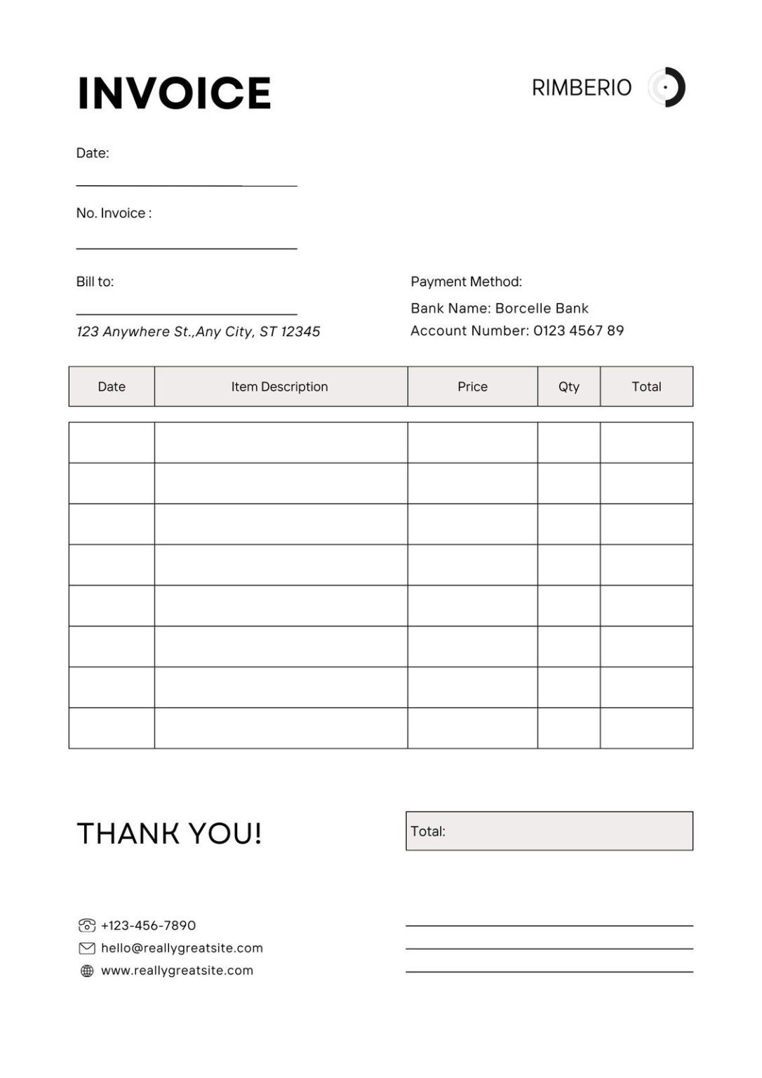 Editable Downloadable Free Printable Invoice Templates - Free Printable ...