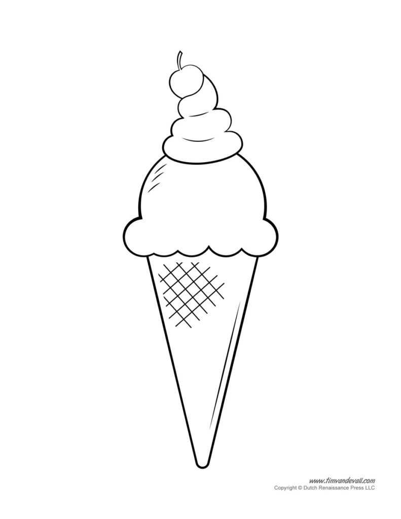 Ice Cream Cone Template Free Printable - Free Printable Templates