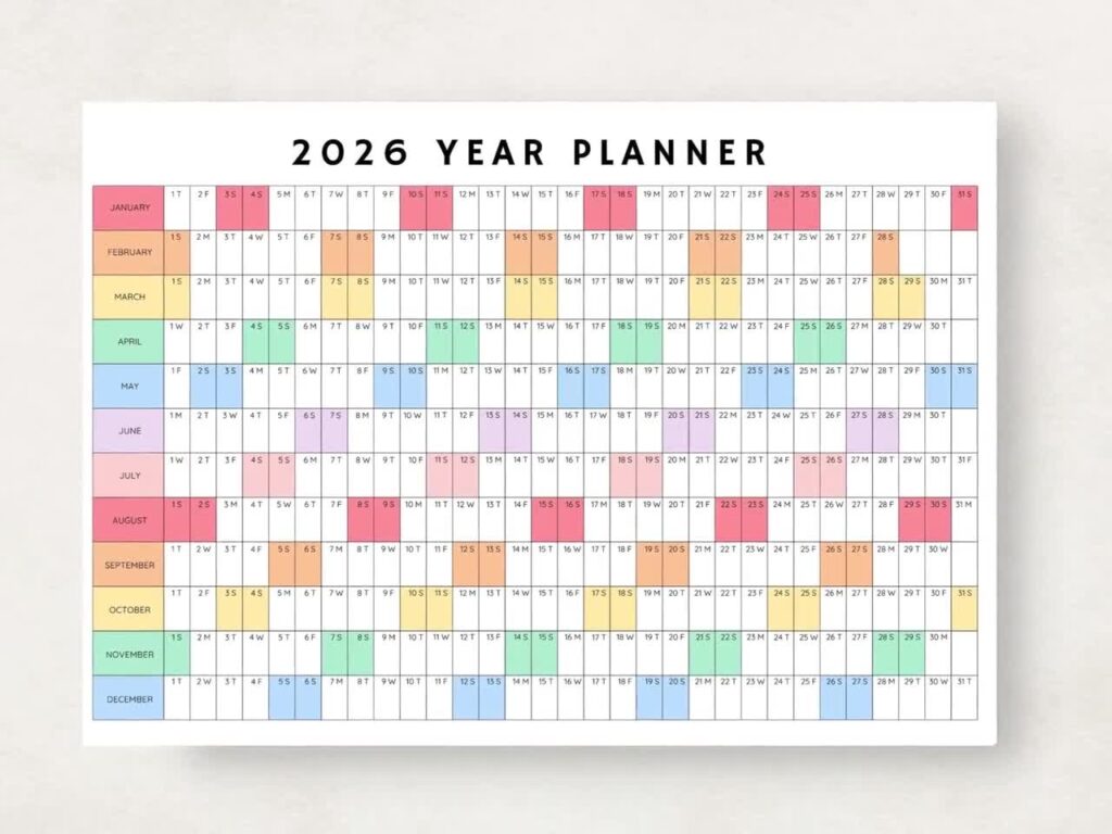 Planner Calendar 2026 Printable - Free Printable Templates