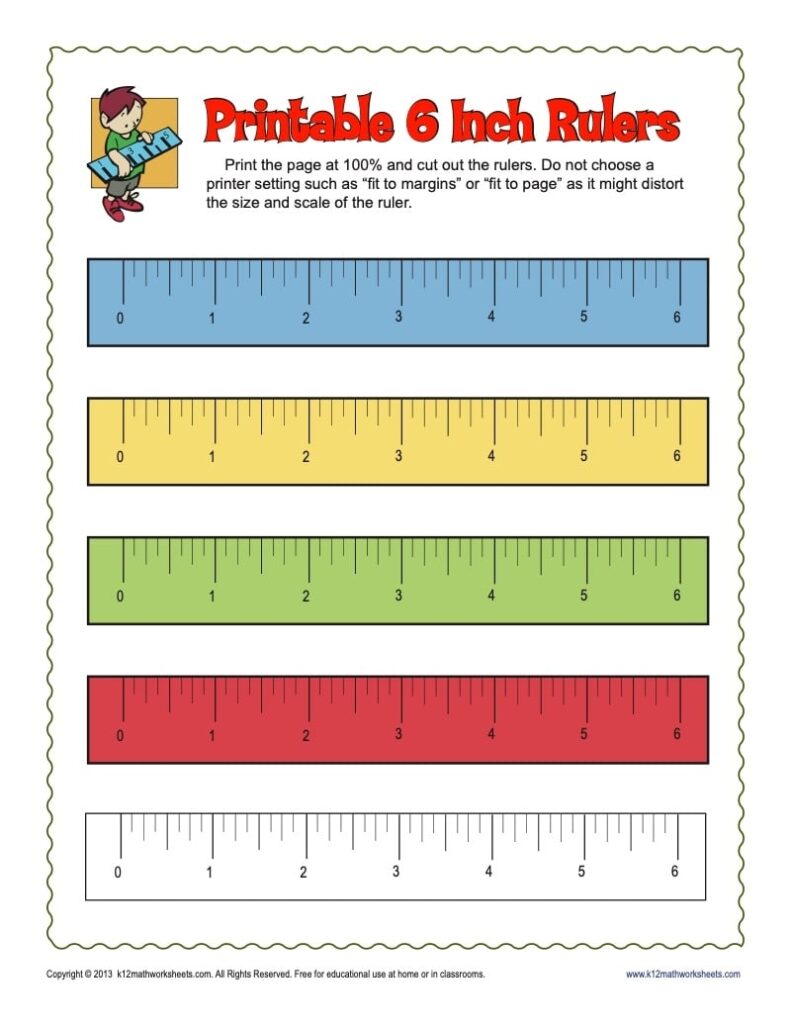 Printable Ruler Worksheets - Free Printable Templates